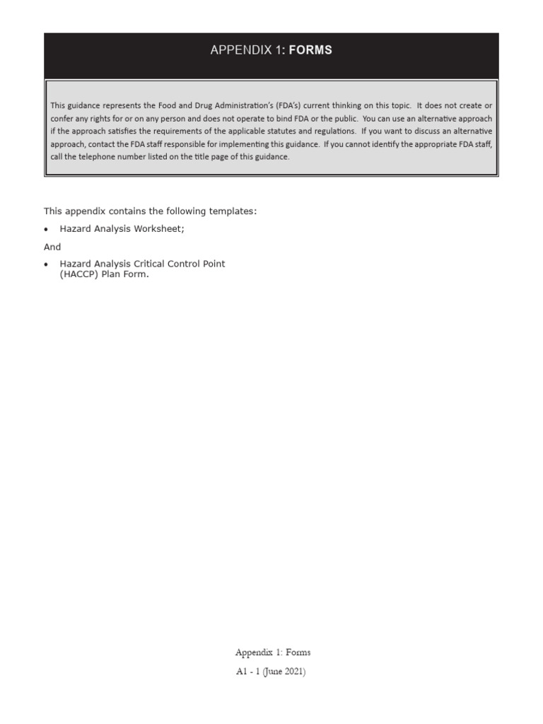 Seafood Hazards Guide Appendix 1 Forms 06082021 | PDF | Hazard Analysis ...
