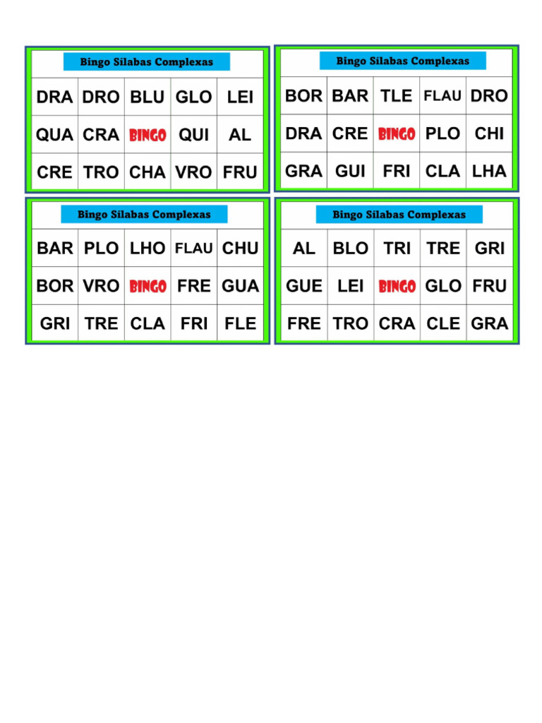 Bingo Silabas | PDF