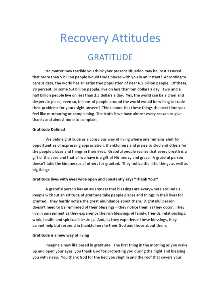 Recovery Attitudes Gratitude.pdf | Gratitude | Rosary