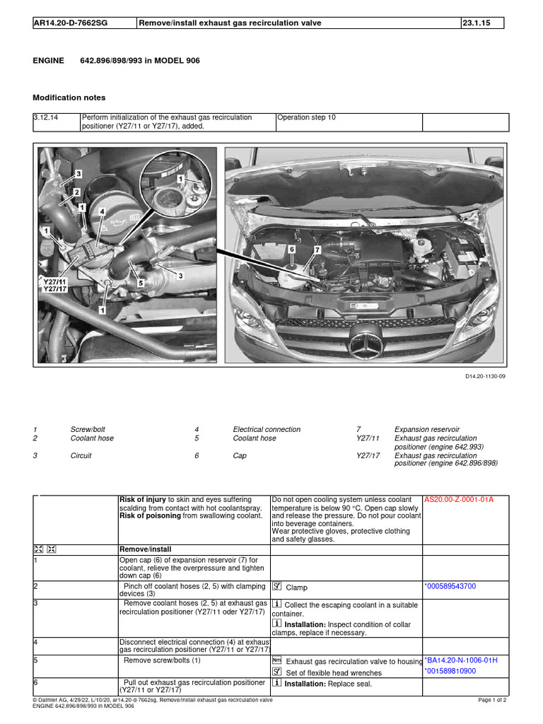 Remove Install Exhaust Gas Recirculation Valve Pdf Coolant Valve