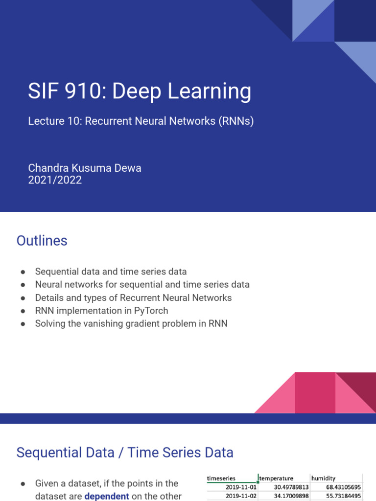 Deep Learning - Lecture 10 | PDF | Deep Learning | Artificial Neural Network