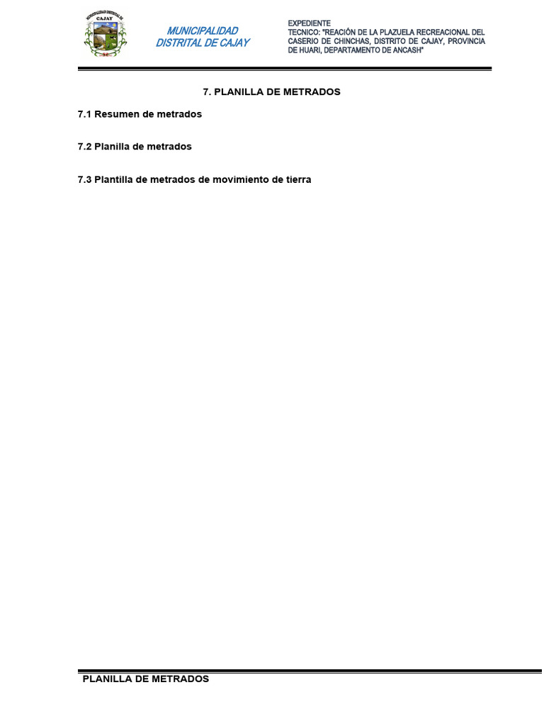 Planilla de Metrados | PDF