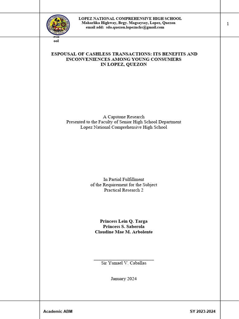 Pr2 Research Template 1 | PDF | Cash | Retail