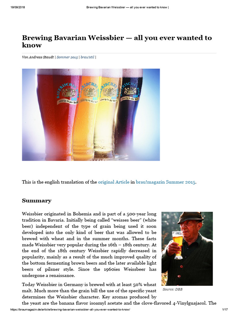 Brewing Bavarian Weissbier Insights | PDF | Beer | Brewing