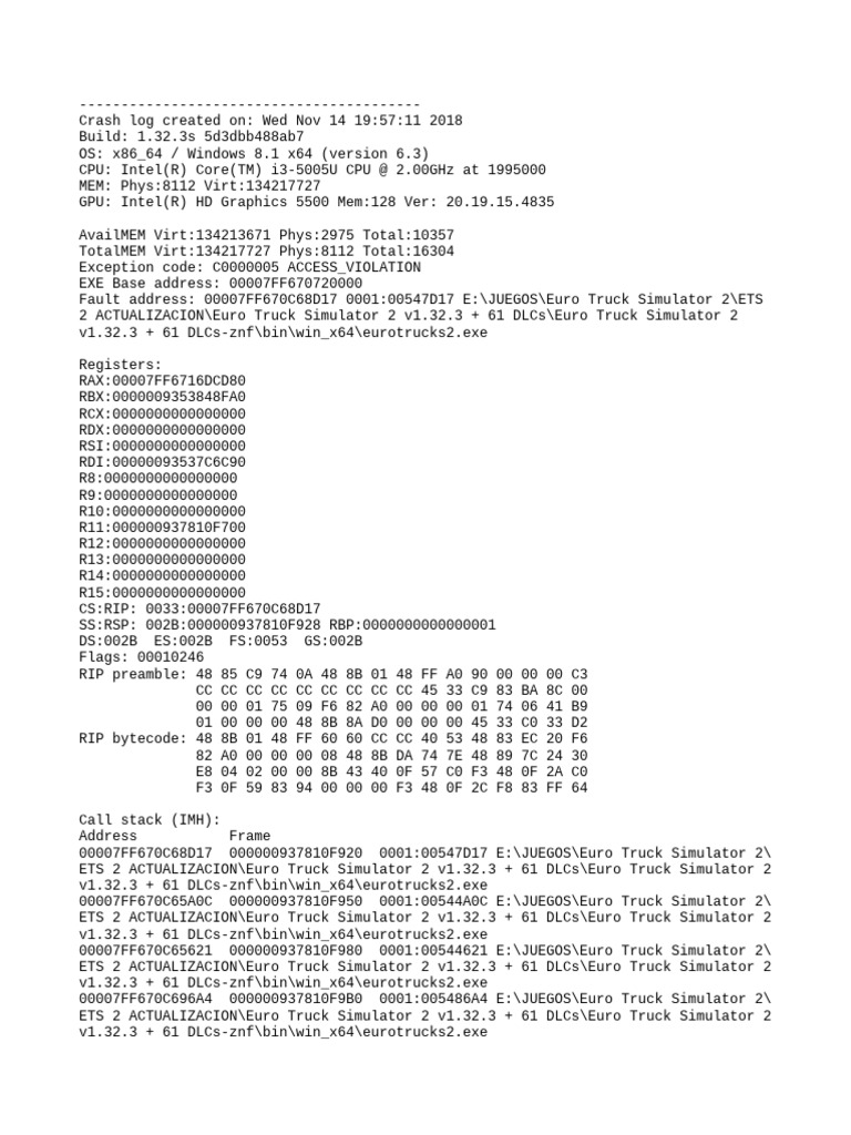 Game Crash | PDF | Computing | System Software