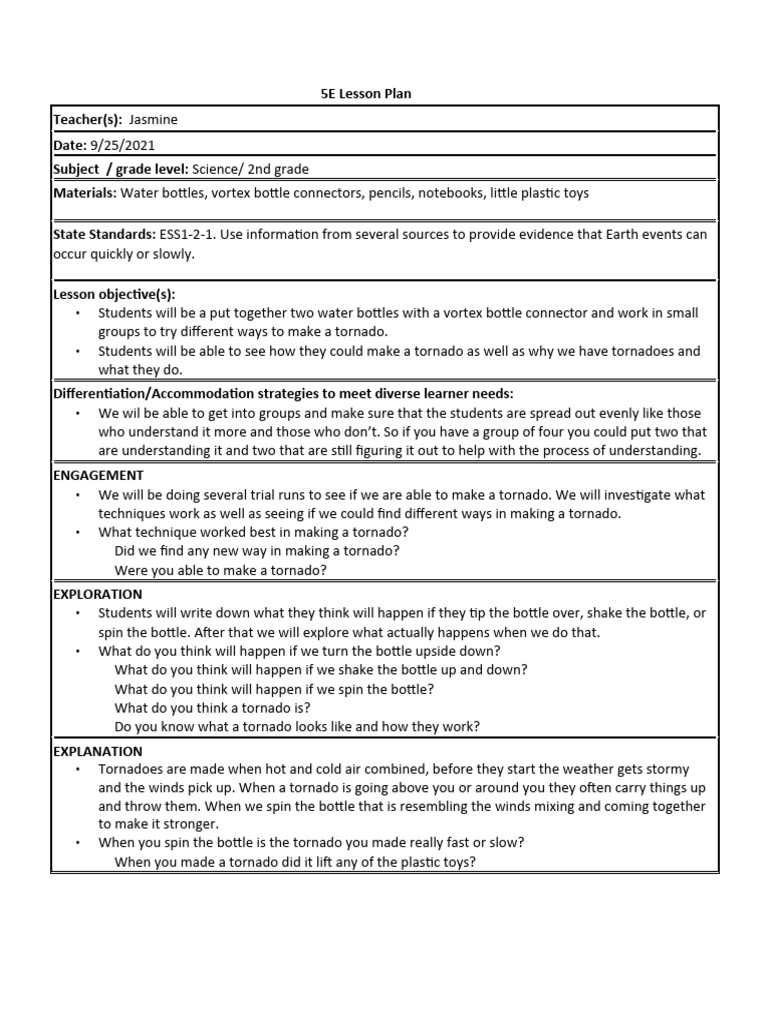 Lesson Plan | Download Free PDF | Tornadoes | Lesson Plan