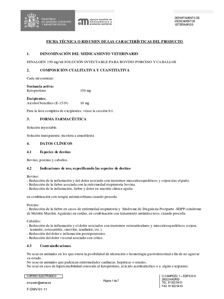Dinalgen 150mgml | PDF | Droga anti-inflamatoria libre de esteroides ...
