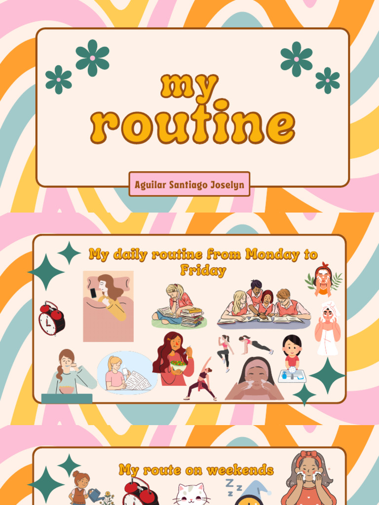 Orange Groovy Retro Daily Agenda Presentation | PDF | Lunch | Foods