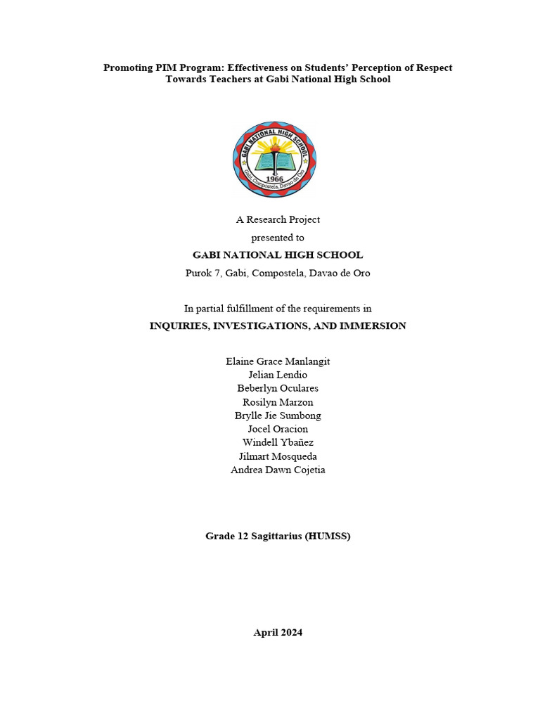 Pim Program (G2) | PDF | Survey Methodology | Quantitative Research