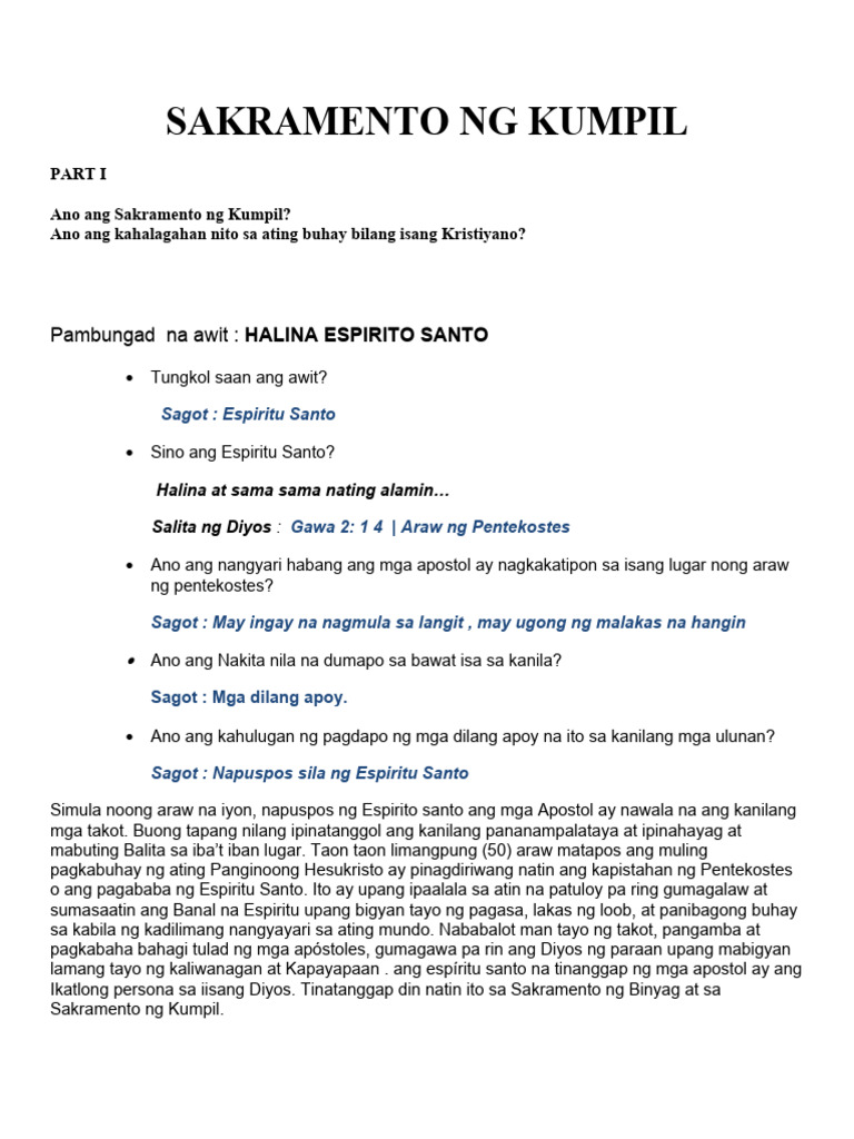 Sakramento NG Kumpil | PDF