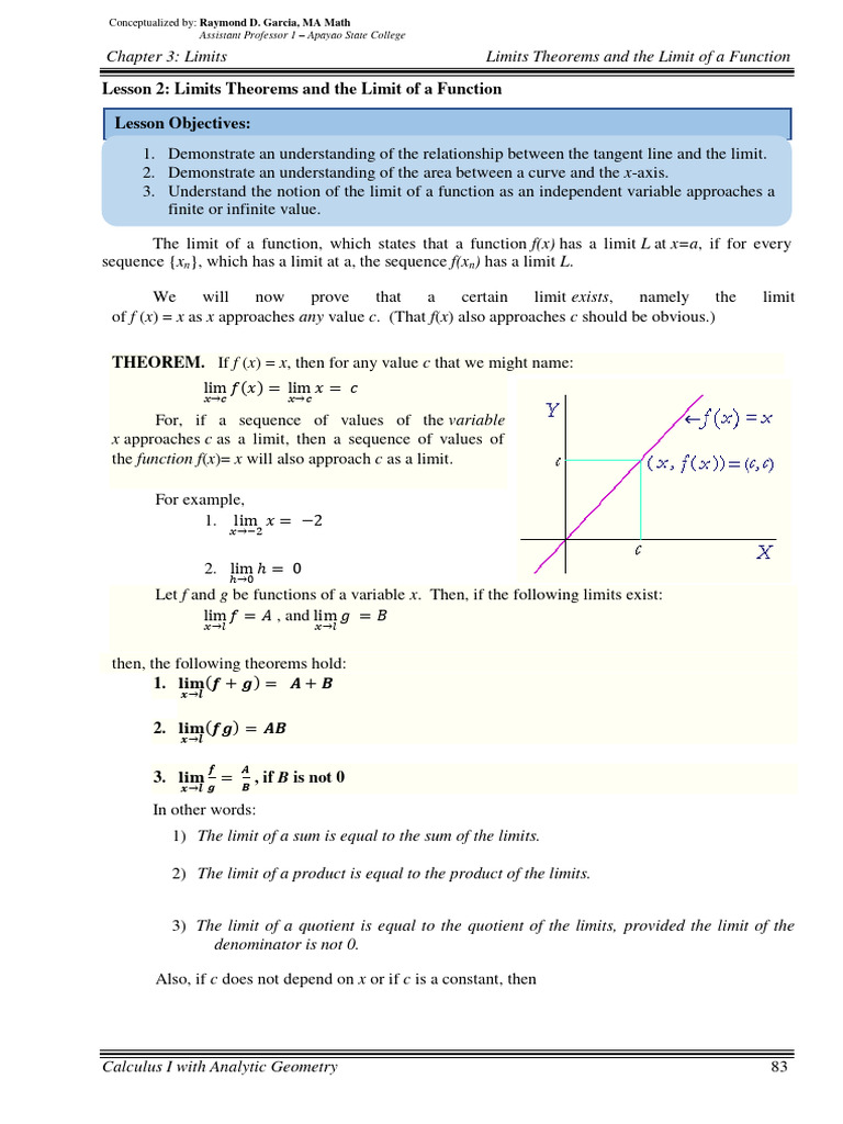 M106 Worktext Ch3.Lesson 2 | PDF | Limit (Mathematics) | Polynomial