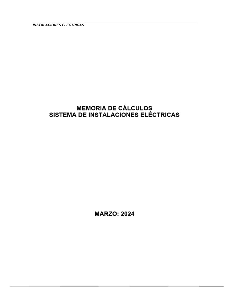 1.2. Memoria de Calculos Inst. Elect. | PDF | Encendiendo | Resistencia Eléctrica y Conductancia