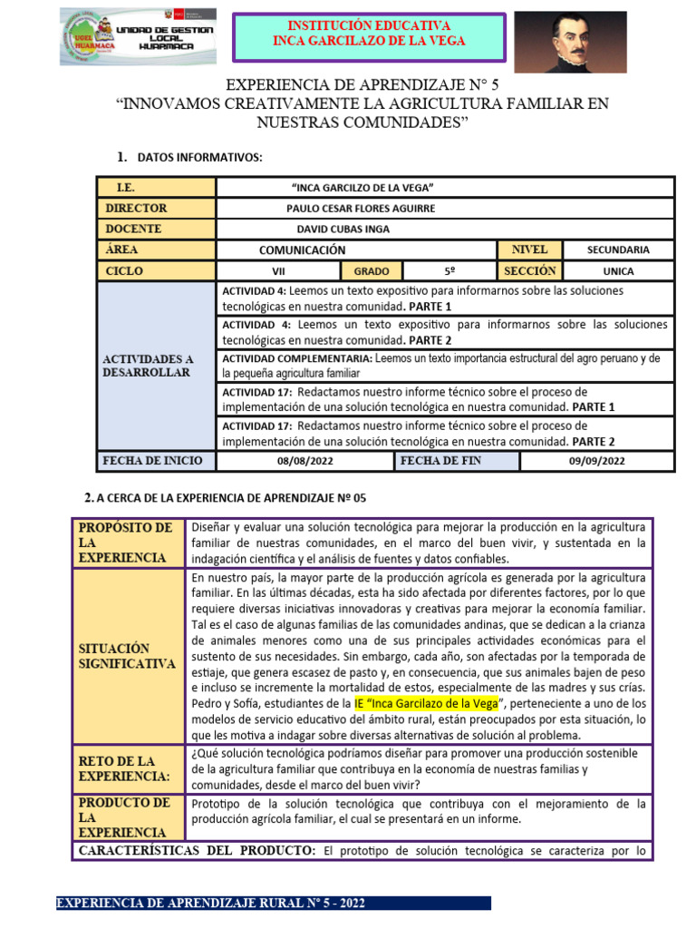 Eda 5. Com - 2022 | PDF | Aprendizaje | Iniciativa empresarial