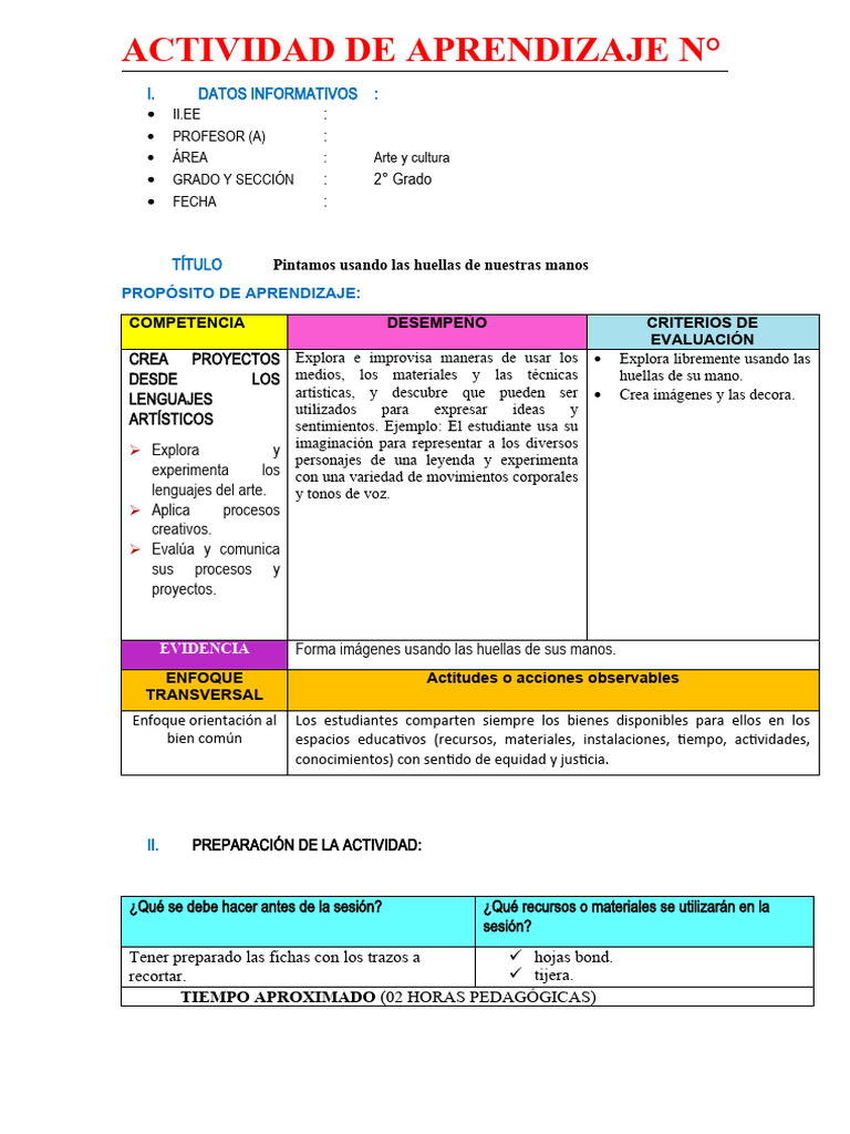 Sesión Pintamos Usando Las Huellas de Nuestras Manos | PDF | Evaluación ... Sesión Pintamos Usando Las Huellas de Nuestras Manos | PDF | Evaluación ...