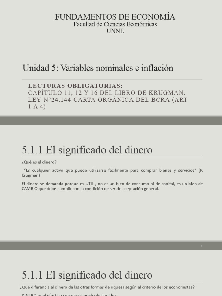 U5 Teoría FE 2024 | PDF | Bancos | Dinero