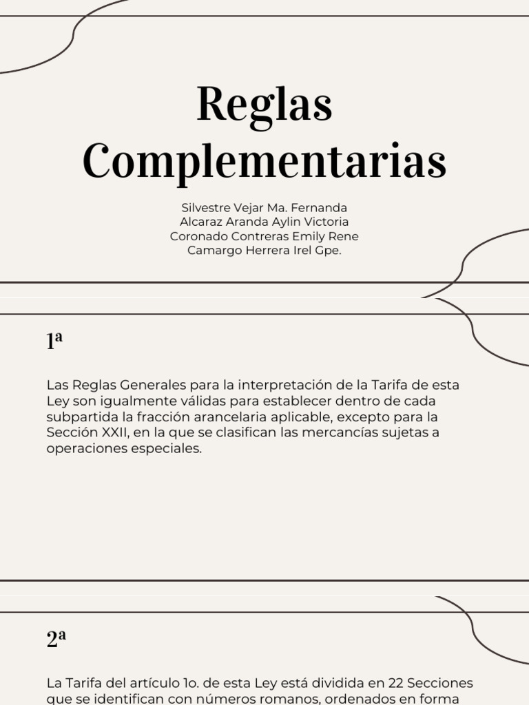 Reglas Complementarias | PDF | aduana | Arancel