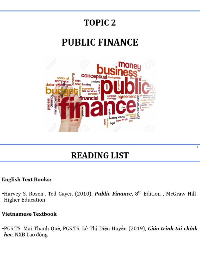 Topic 2. Public Finance | PDF | Public Finance | Government Budget Balance