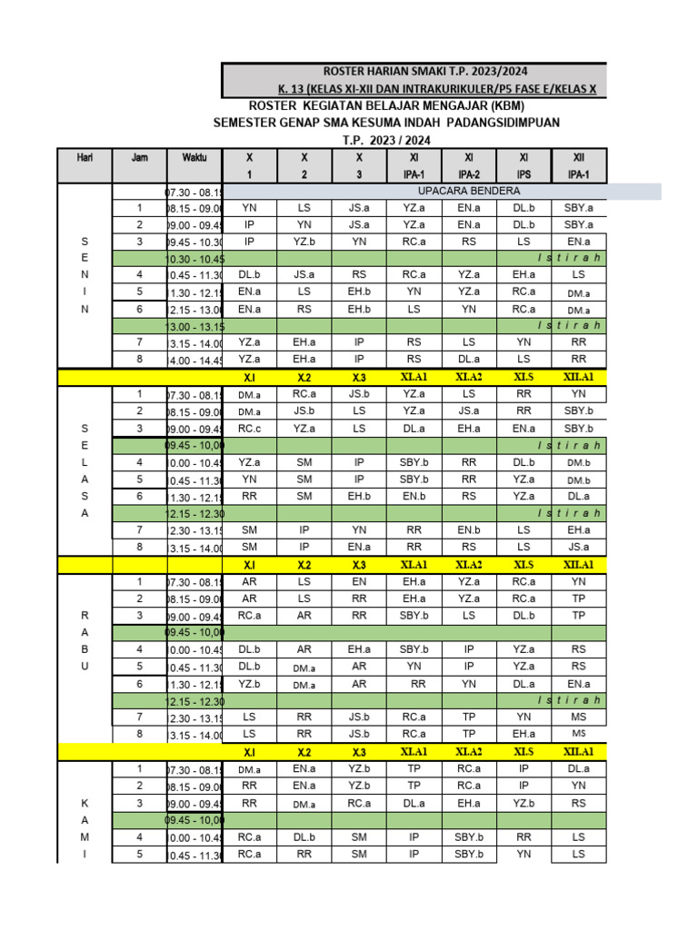 Roster TA. 2023-2024 | PDF