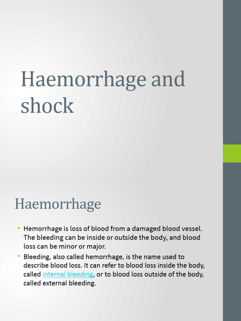 Haemorrhage and shock | PDF | Shock (Circulatory) | Bleeding