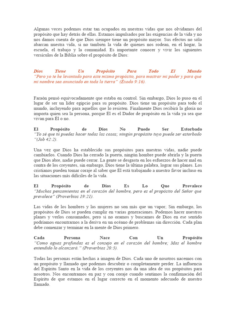 Propósito de Dios según la Biblia | PDF | Dios | Salvación