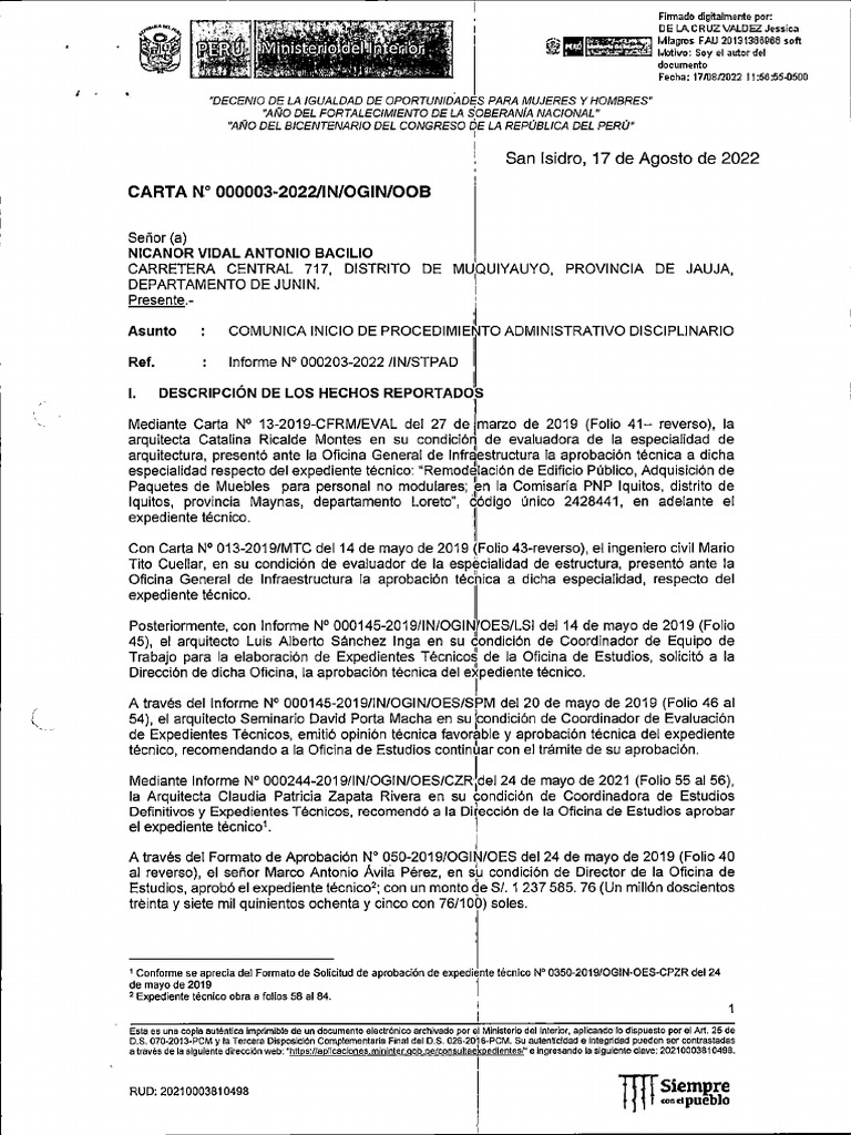 Carta de Inicio - Exp. 356-2021 RP | PDF