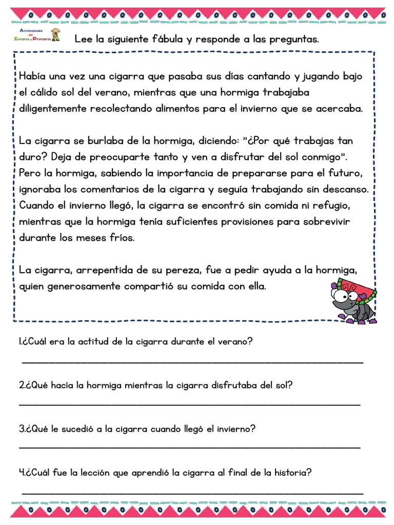 Comprension Lectora Fabulas | PDF | Derechos de autor