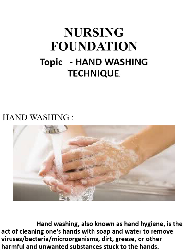 Hand Washing Technique | PDF | Hand Washing | Hand