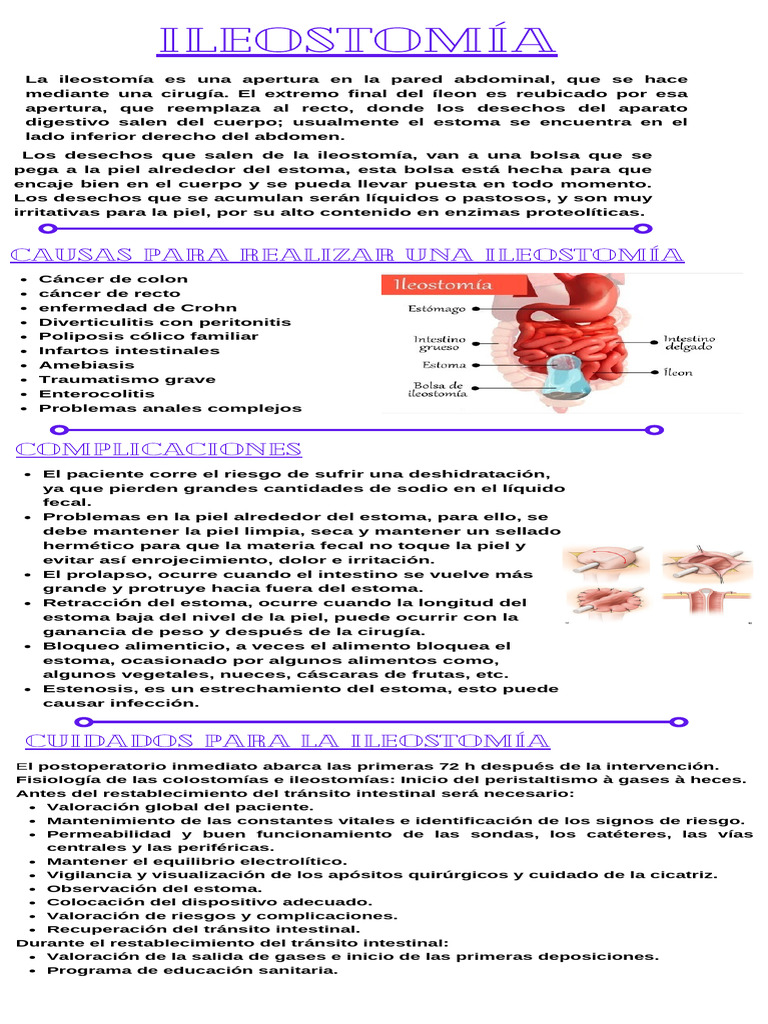 Cuidados y complicaciones de la ileostomía | PDF | Heces | Cáncer ...