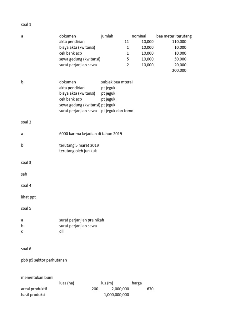 Latihan Soal PBB | PDF