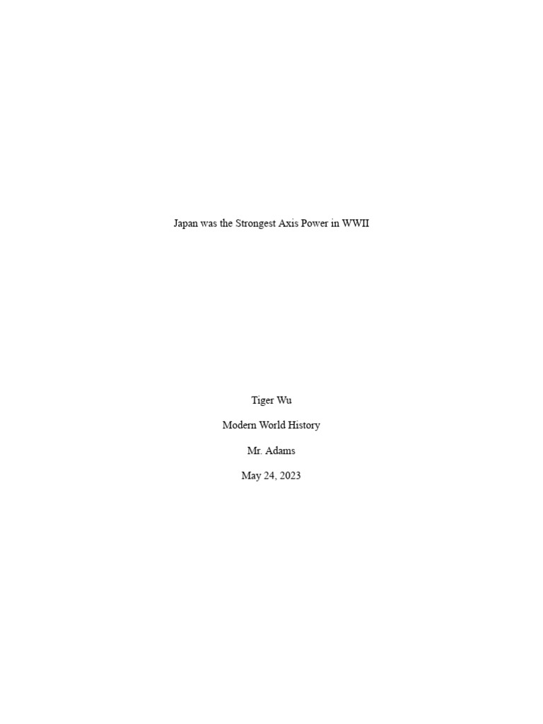 Why Japan Was The Strongest Axis Power During WWII | PDF | Empire Of ...