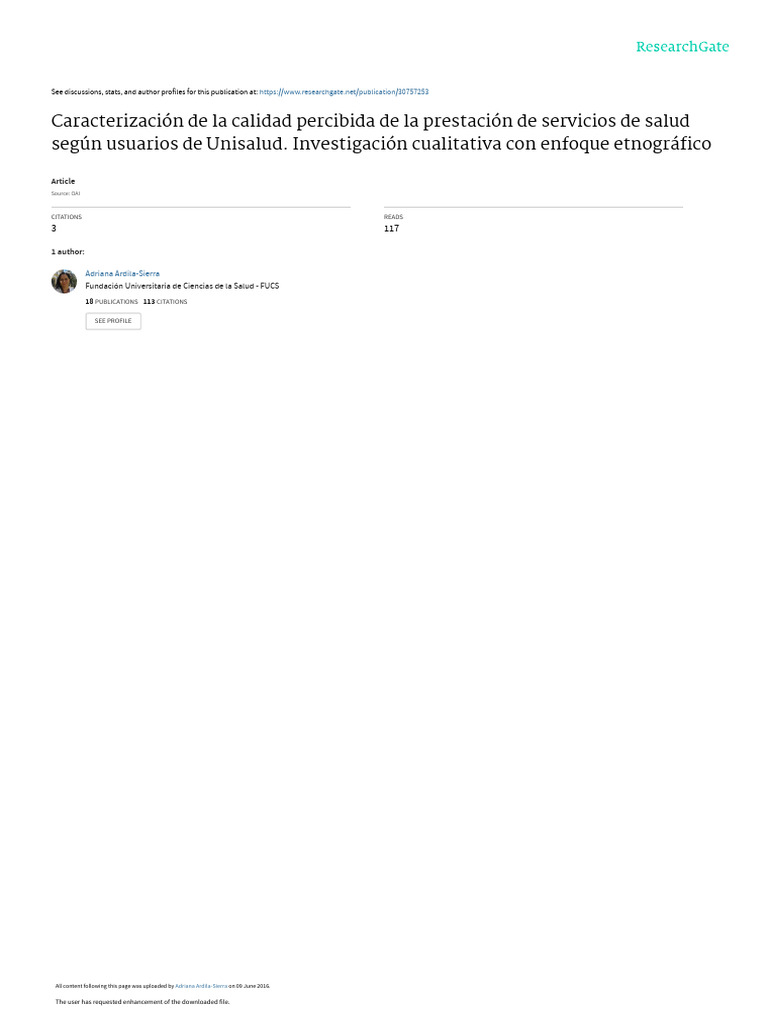 Caracterizacion de La Calidad Percibida de La Pres | PDF | Calidad ...