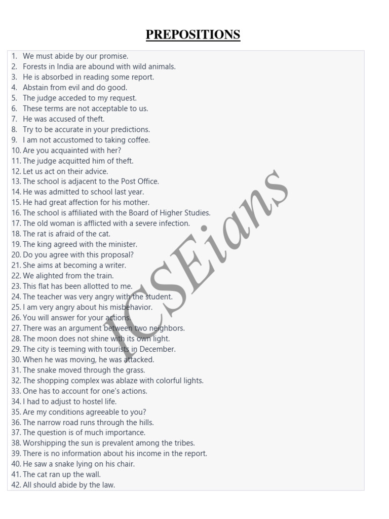 Prepositions Solution Pdf