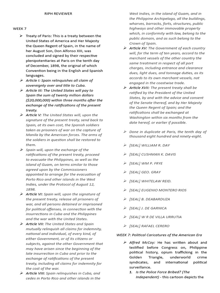 Riph Reviewer | PDF | Philippines