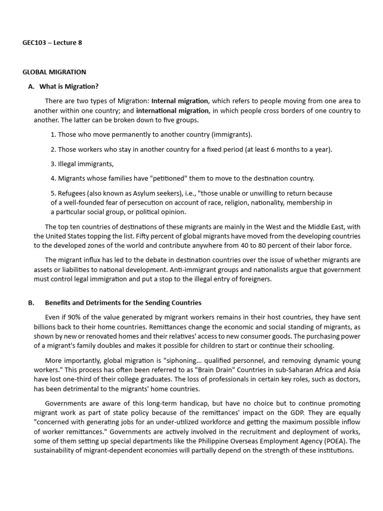Global Migration Dynamics | PDF | Immigration | Human Migration
