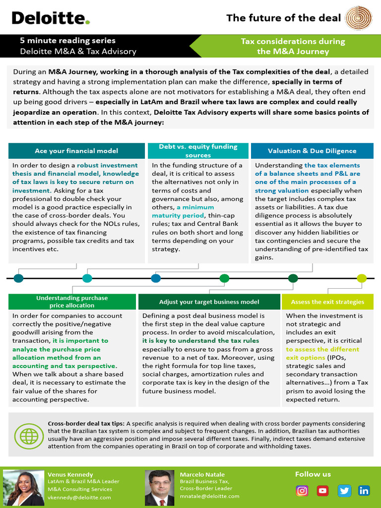 Deloitte Mergers Aquisitons Tax | PDF | Mergers And Acquisitions | Taxes Deloitte Mergers Aquisitons Tax | PDF | Mergers And Acquisitions | Taxes