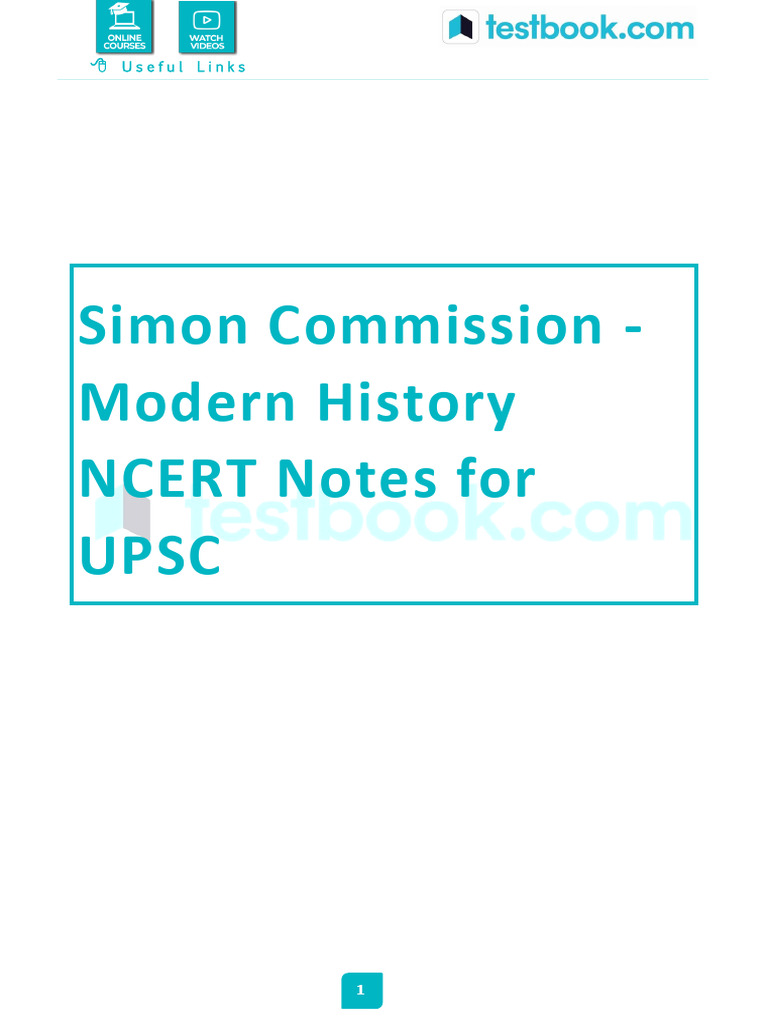 Simon Commission Modern History Ncert Notes For Upsc 05ed7416 | PDF ...