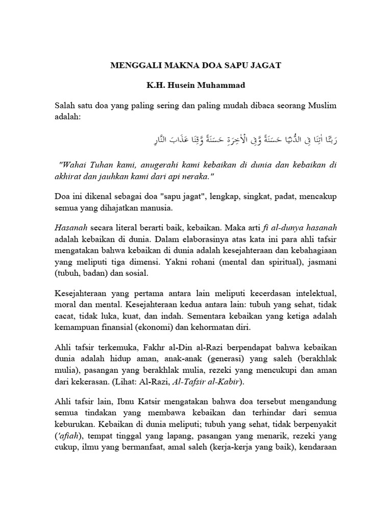 Makna Doa Sapu Jagat | PDF Makna Doa Sapu Jagat | PDF