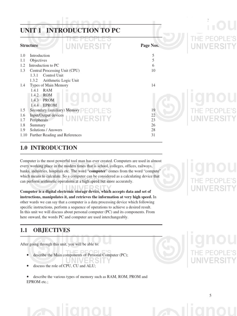 CIT 001 - Fundamentals of Computer System | PDF | Computer Data Storage ...
