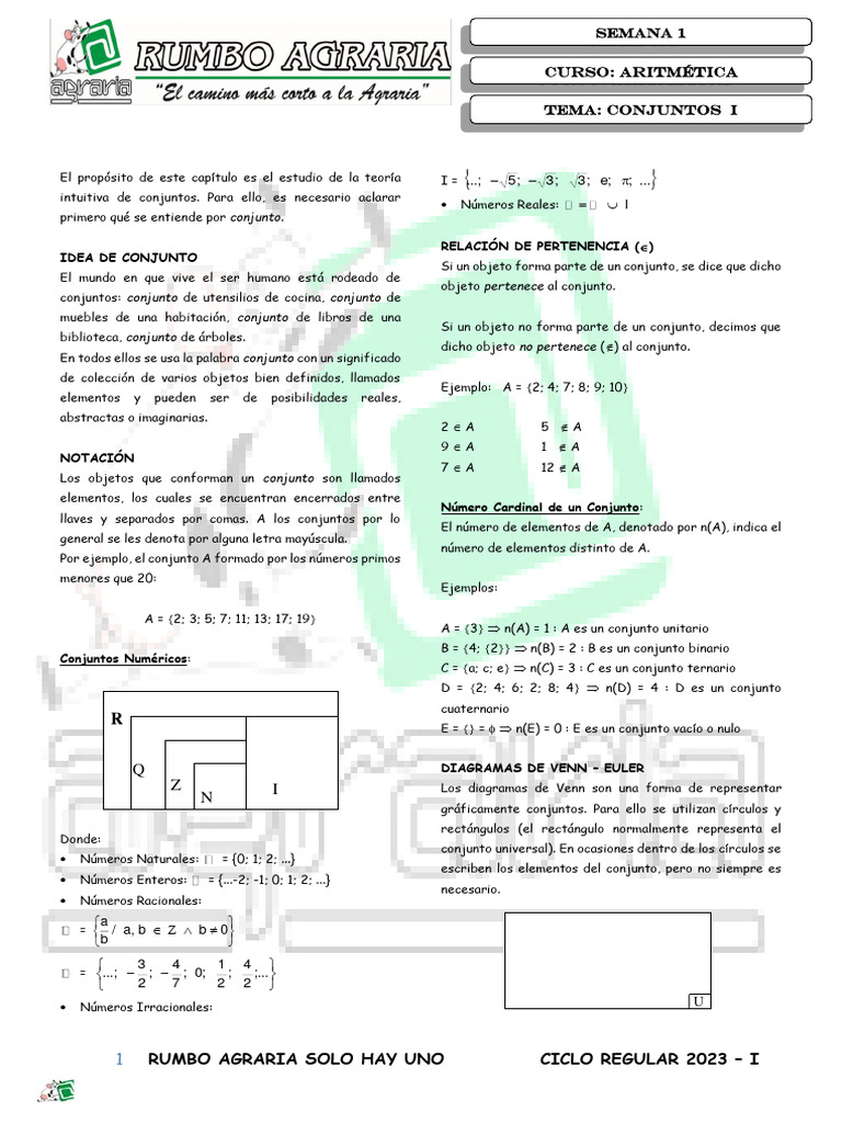 Teoría de Conjuntos: Fundamentos y Ejemplos | PDF | Conjunto ...