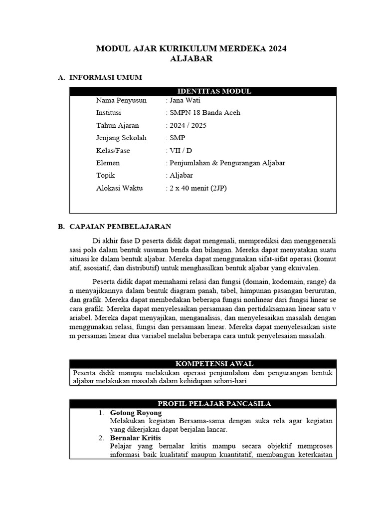 Modul Ajar Mikro | PDF