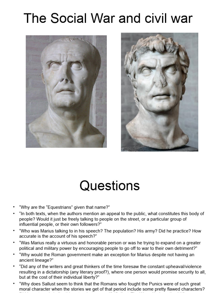 Lecture Week 9 Social War and Civil War, Cicero | PDF | Pompey | Spartacus