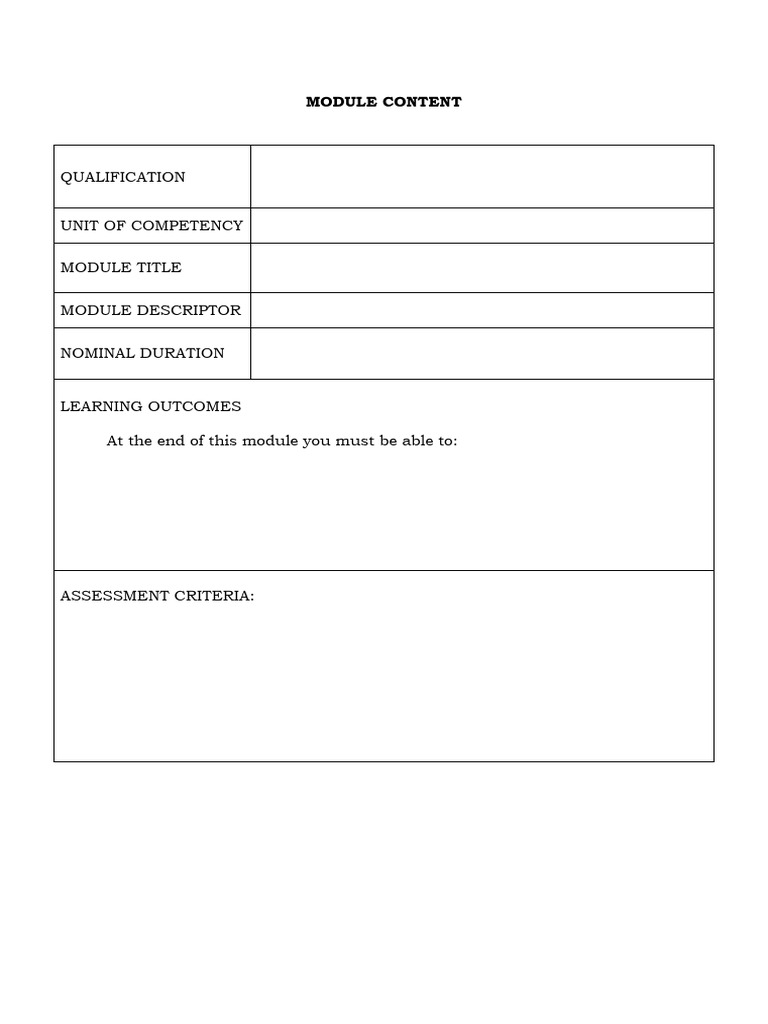 CBLM Template | Download Free PDF | Educational Assessment | Behavior Modification