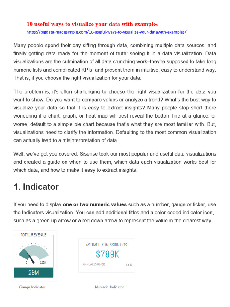 10 Useful Ways To Visualize Your Data With Examples | PDF | Chart | Pie ...
