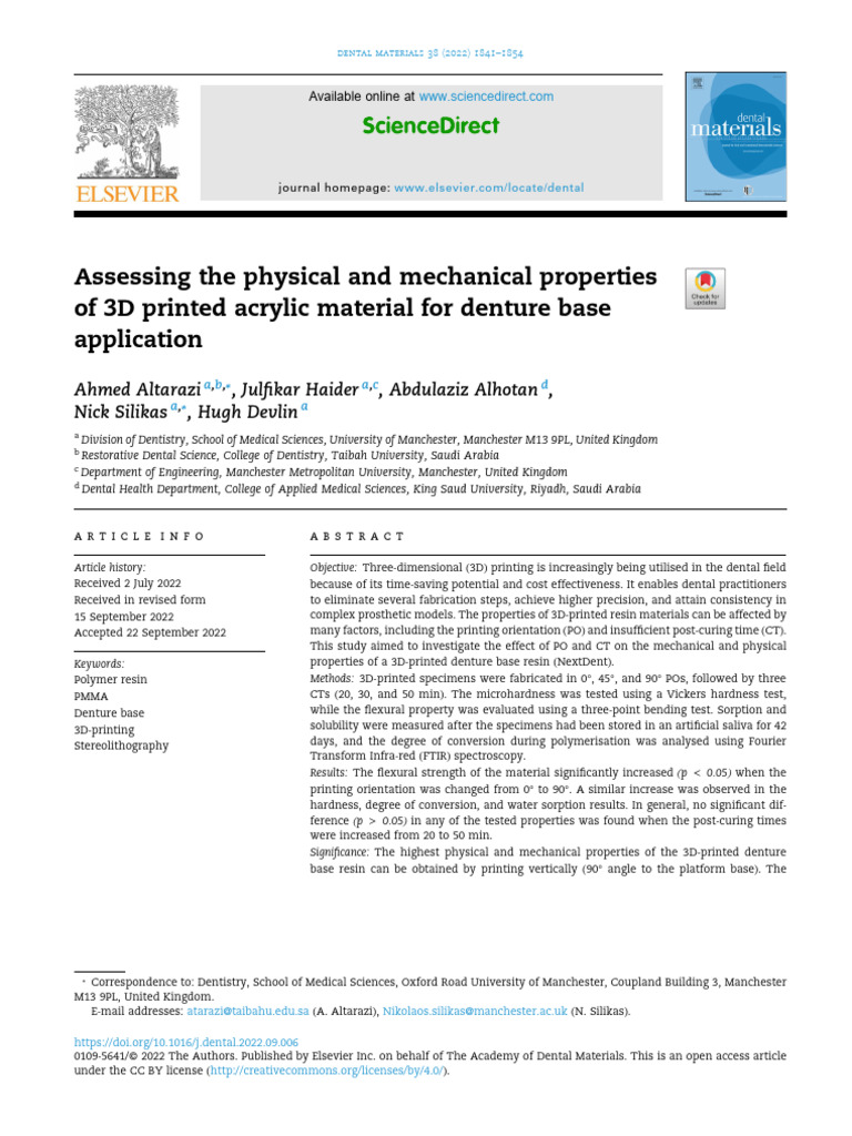 AA2023 Assessing the physical and mechanical properties 3D printed ... AA2023 Assessing the physical and mechanical properties 3D printed ...