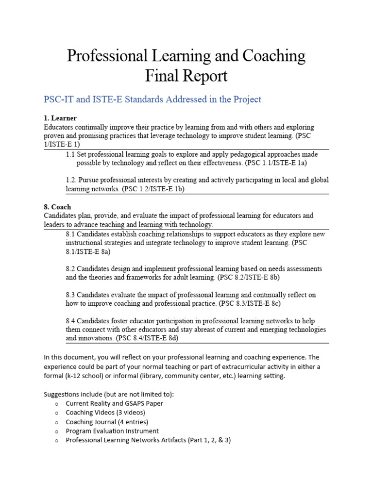 C. Freeman PLN Reflection | PDF | Teachers | Learning