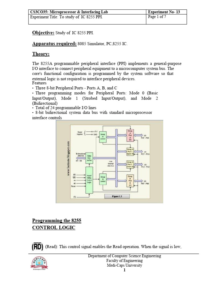 Experiment 13 - MP 8085 Lab Manual | PDF | Digital Technology | Computer Engineering