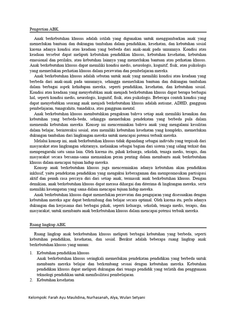 Konsep ABK | PDF | Pengembangan Diri | Kesehatan Holistik
