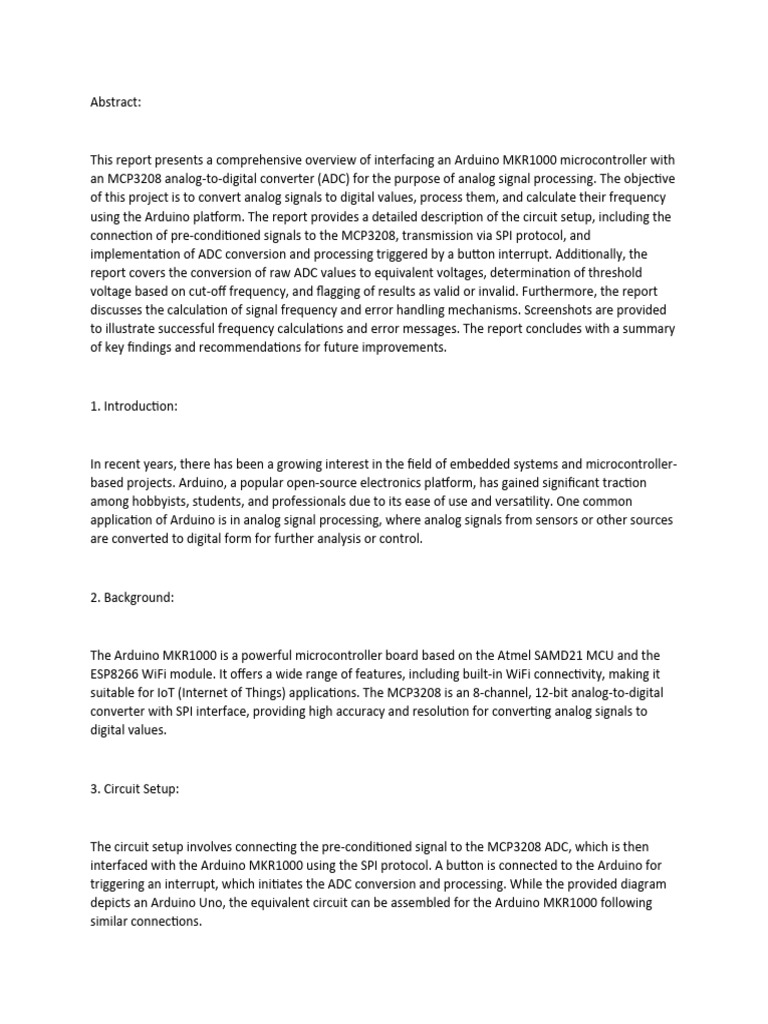 Aurdino Assignment | PDF | Analog To Digital Converter | Analogue Electronics