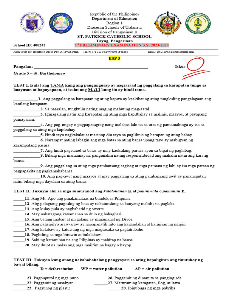Third Prelim. | PDF | Singing