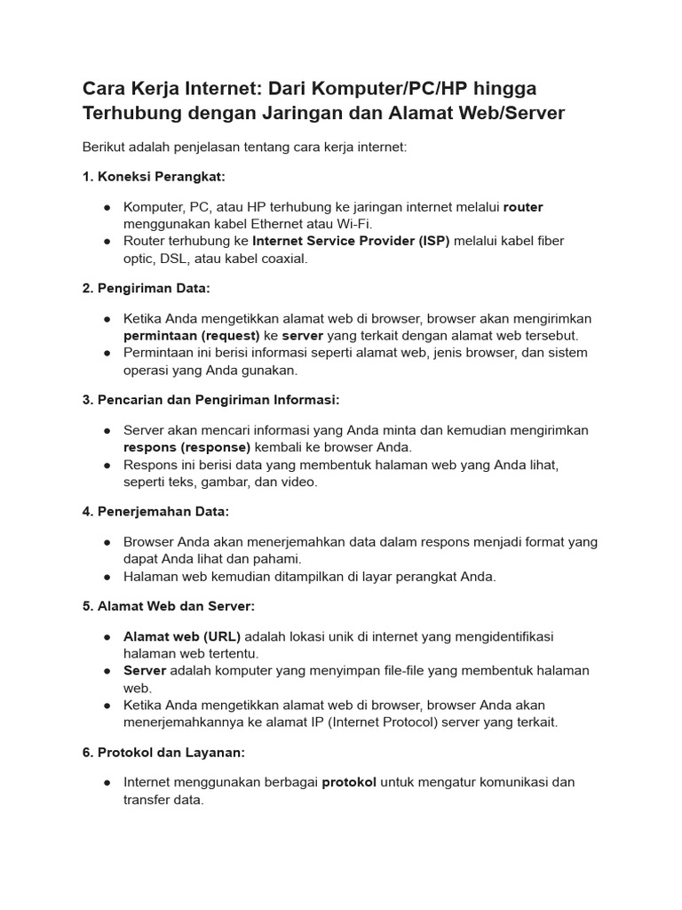 Cara Kerja Internet - Dari Komputer - PC - HP Hingga Terhubung Dengan Jaringan Dan Alamat Web ...